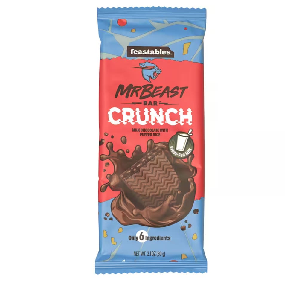 Feastables MrBeast Bar Milk Chocolate Crunch 60g 18x10 - Zebra ...